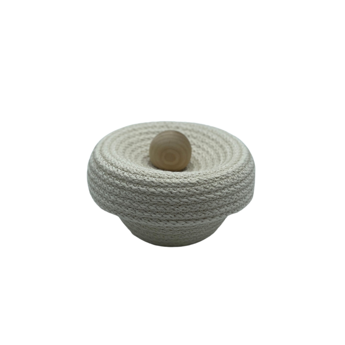 small knob storage basket with lid in natural white – Shoppe Details ...